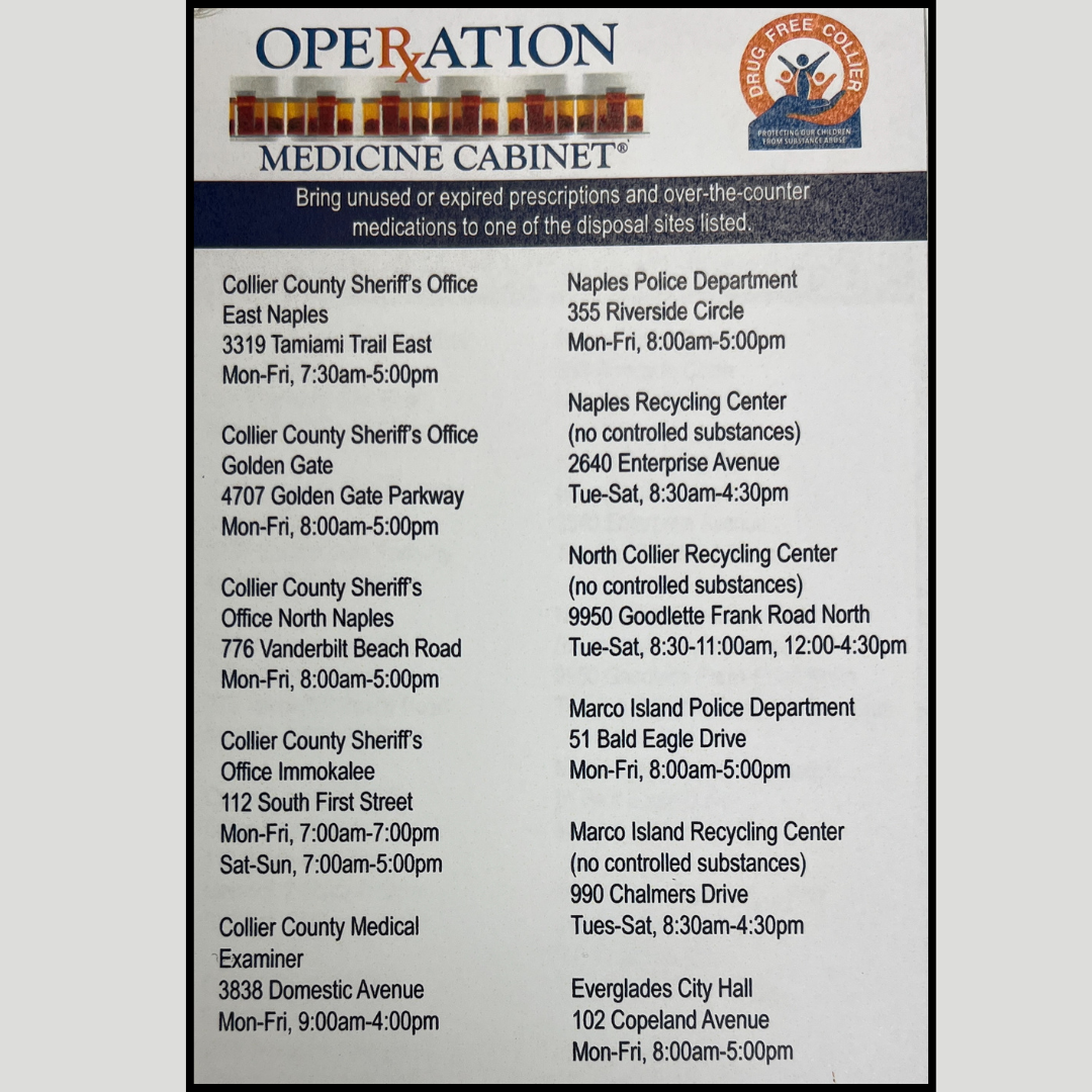 The Marco Island Police Department, in coordination with Drug-Free ...