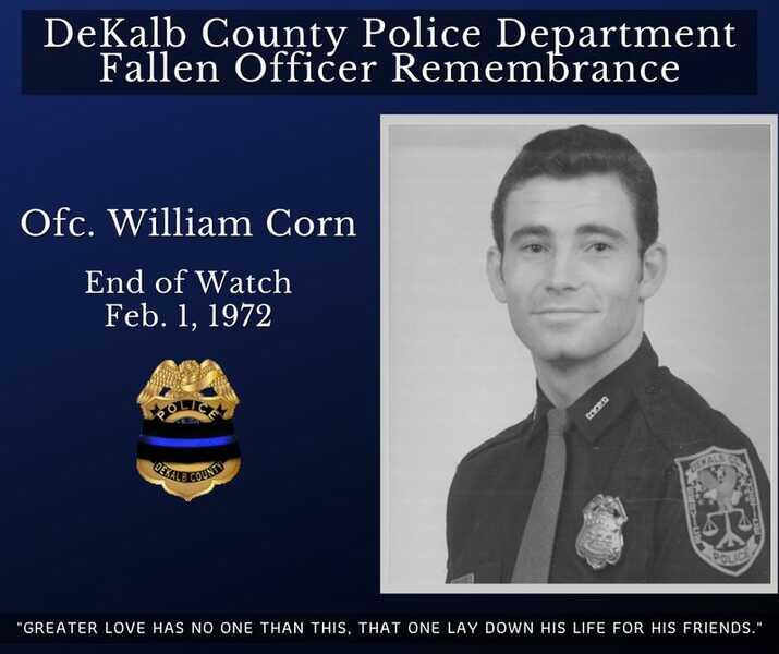 Officer William Corn was killed on February 1st after being shot in ...