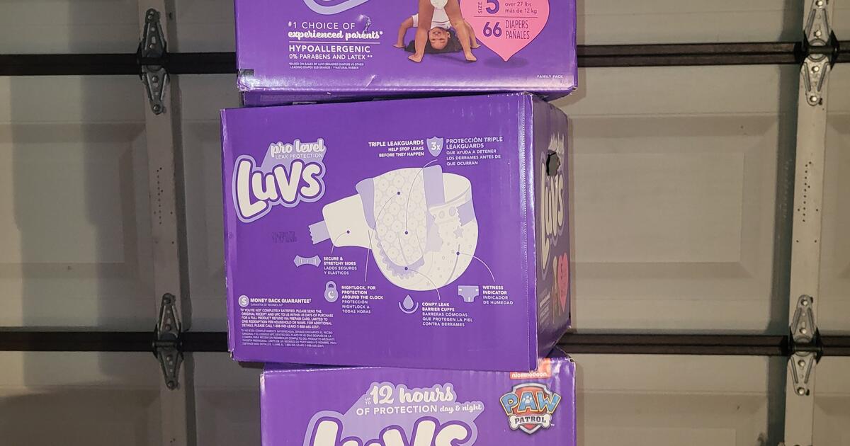 3 Boxes of Luvs Diapers Size 5, 66 ct each for $20 in Fort Worth, TX ...