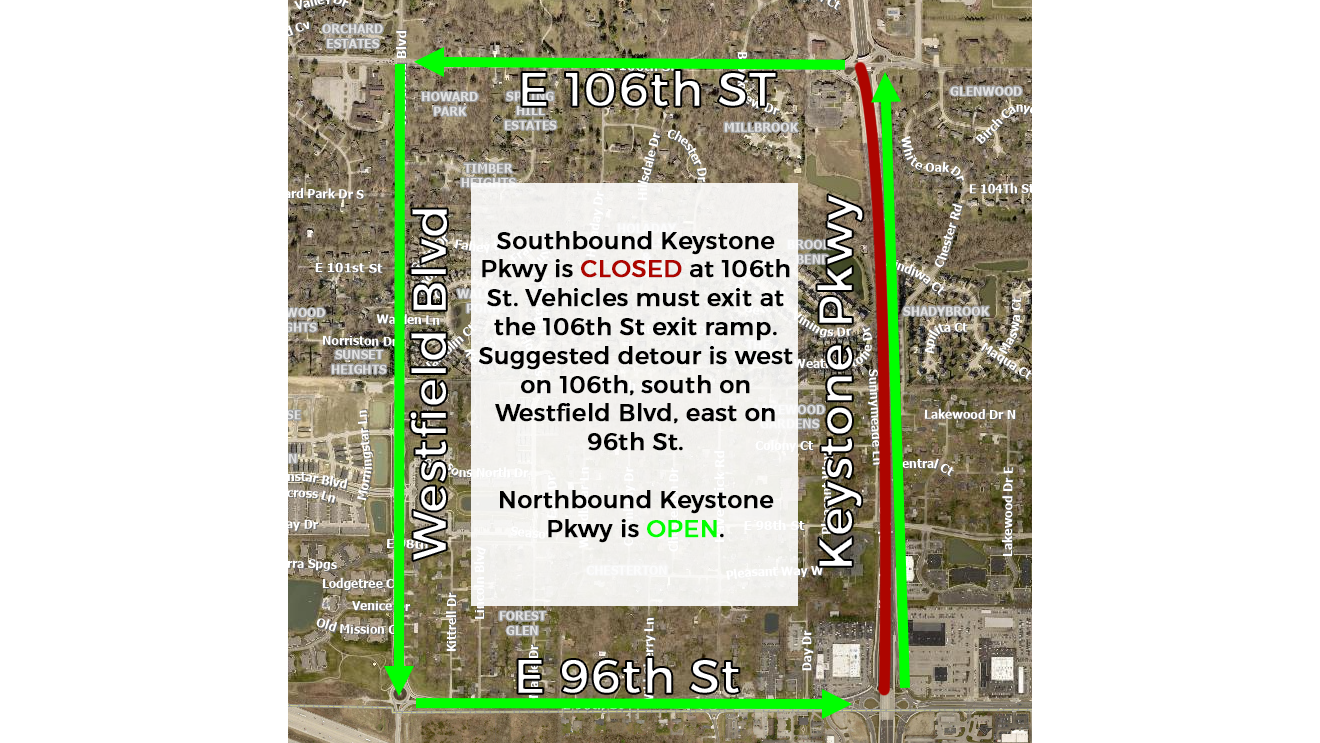 UPDATE: Keystone Pkwy Southbound Between 106th St and 96th is Now Open ...