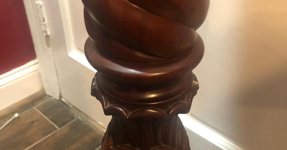 French Style Antique Mahogany Turned Wooden Pedestal Column H52 X W20 ...