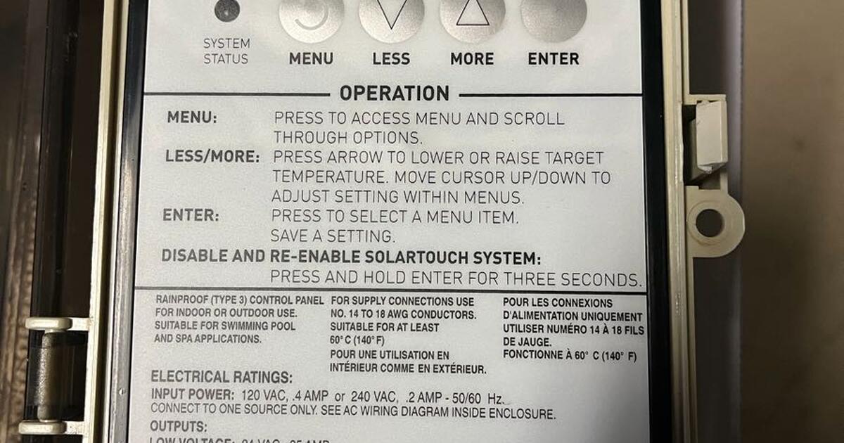 Pentair SolarTouch Solar Control System for $100 in Palm Coast, FL ...