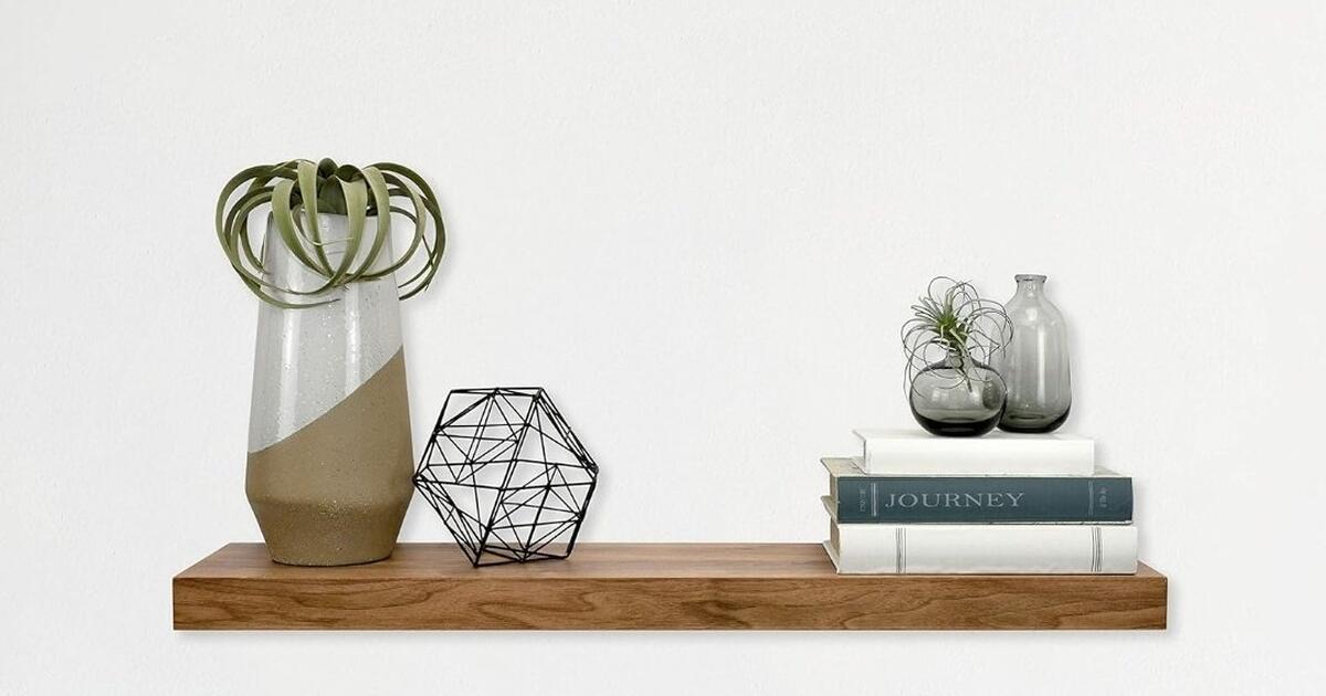 MCS Walnut Woodgrain Floating Shelf, 36 Inch x 8 Inch, 36 x 8 for $30 ...