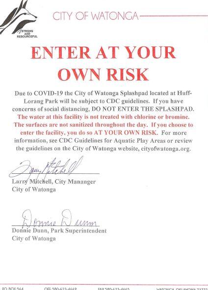 Watonga Splash Pad to reopen (City of Watonga) — Nextdoor — Nextdoor