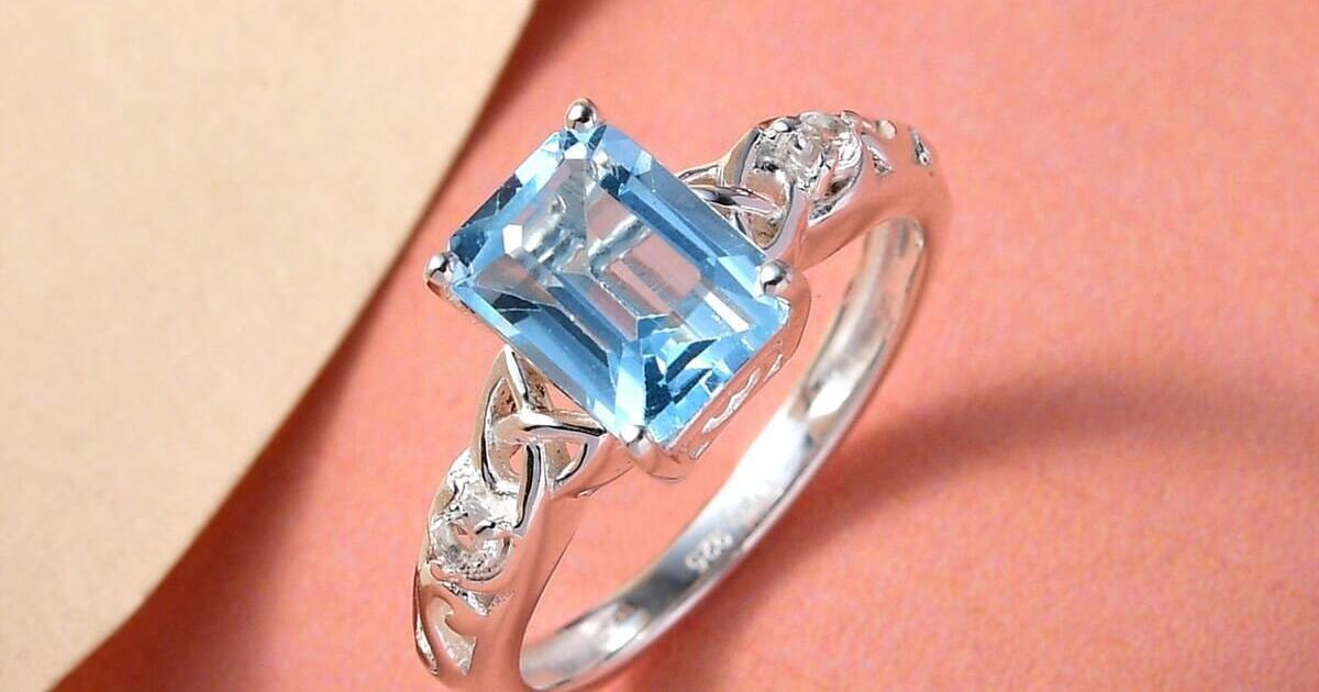 Sky Blue Topaz, White Topaz Ring (Size 10) for $32 in Lawrenceville, GA ...