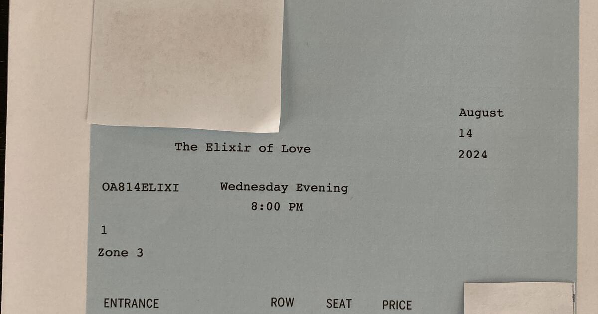 Santa Fe Opera Ticket (1) The Elixir of Love for $50 in Santa Fe, NM | For Sale & Free — Nextdoor
