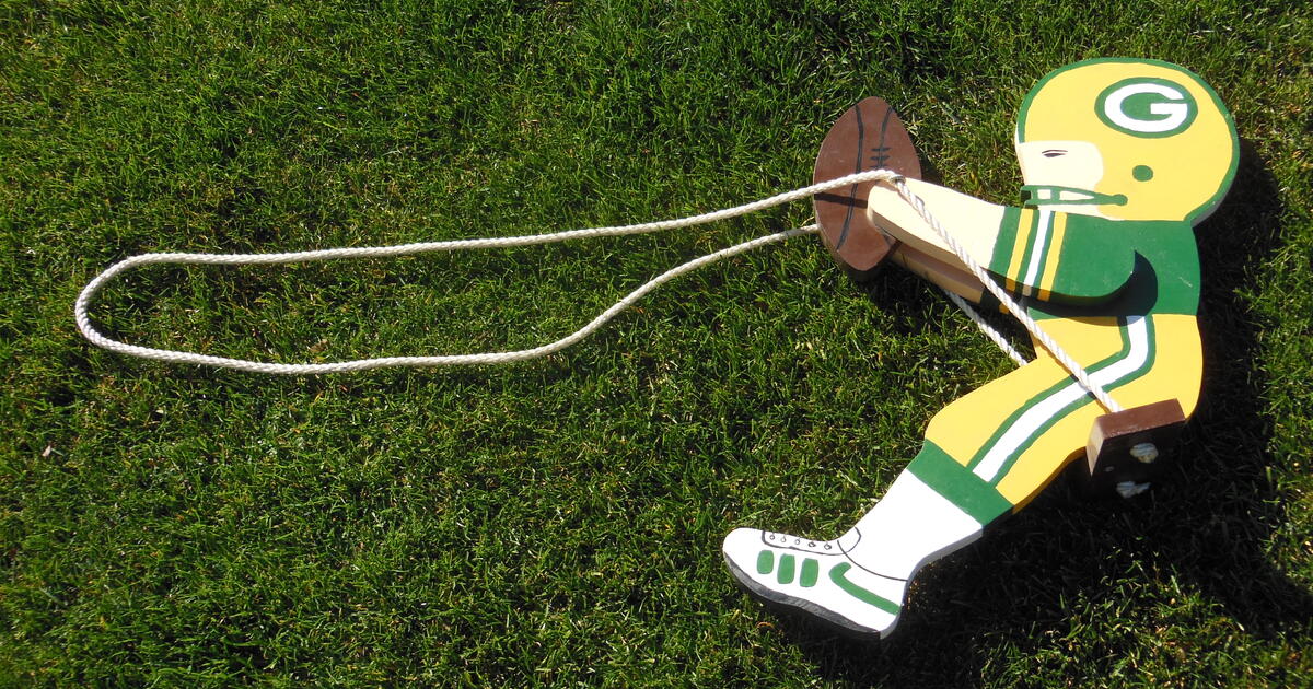Wooden Hanging Packer Player on swing for $10 in Franklin, WI | For ...
