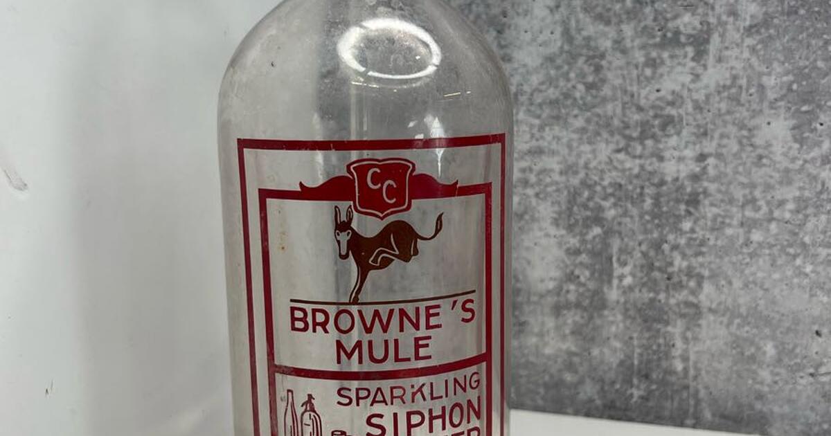 Antique Brown's Mule seltzer bottle Sparkling Siphon Water Bottle with ...