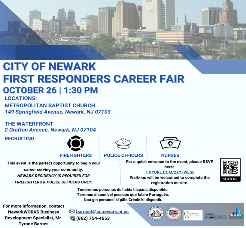City of Newark First Responders Career Fair - October 26 (Newark ...