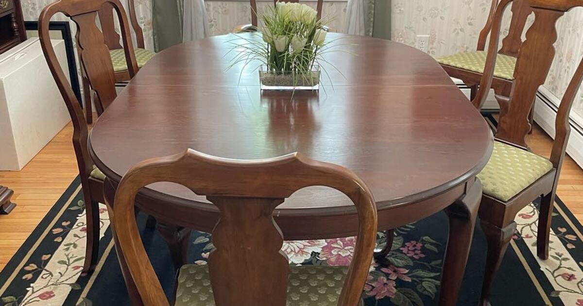 Cherry Dining Table with 6 Chairs for $100 in Allentown, PA | For Sale ...