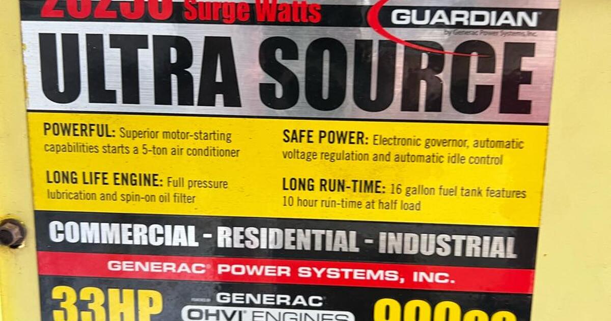 Generator: Guardian Ultra Source 17,500, over 26,000 surge generator ...