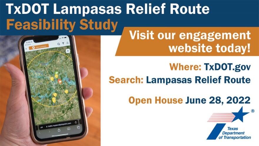 TxDOT is conducting a feasibility study for a Lampasas Relief Route. (Texas Department of ...