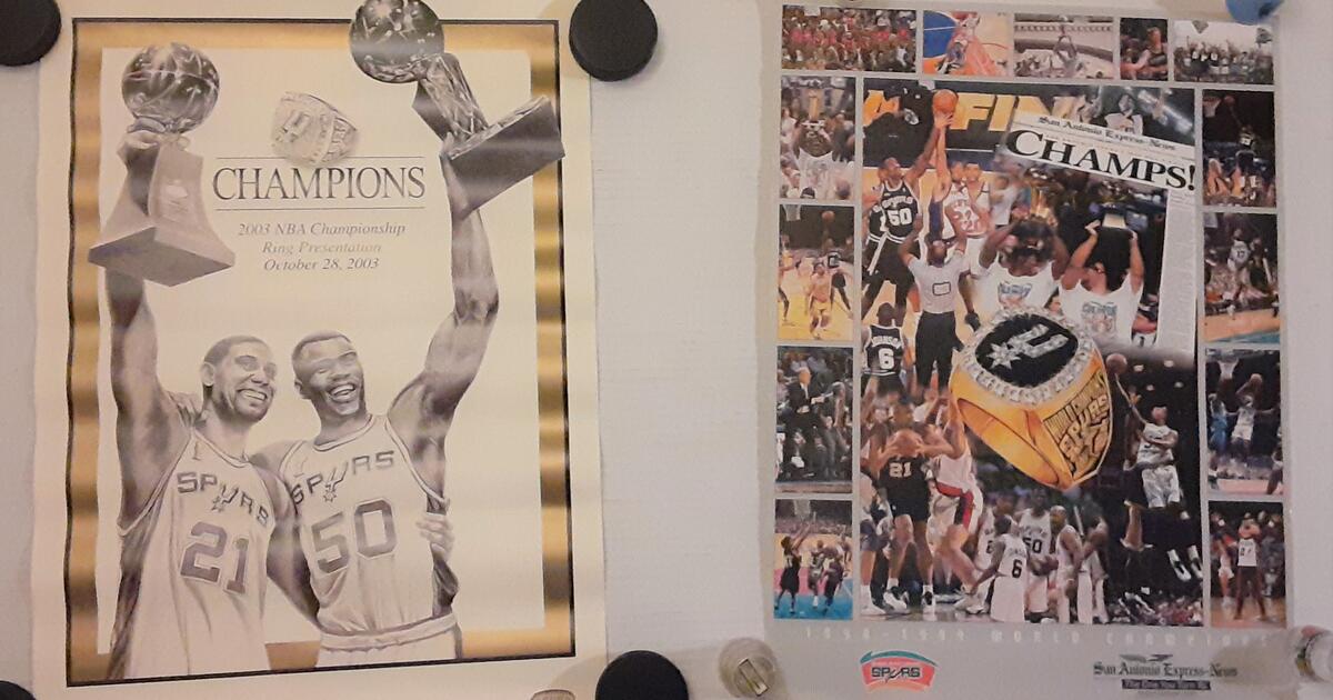 San Antonio Spurs 1999 & 2003 Championship Posters Tim Duncan David ...