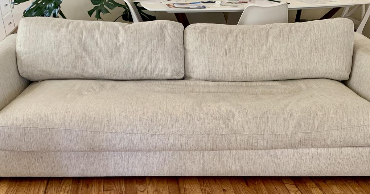 Beautiful, large, white Mid-century Modern couch/sofa for $100 in ...