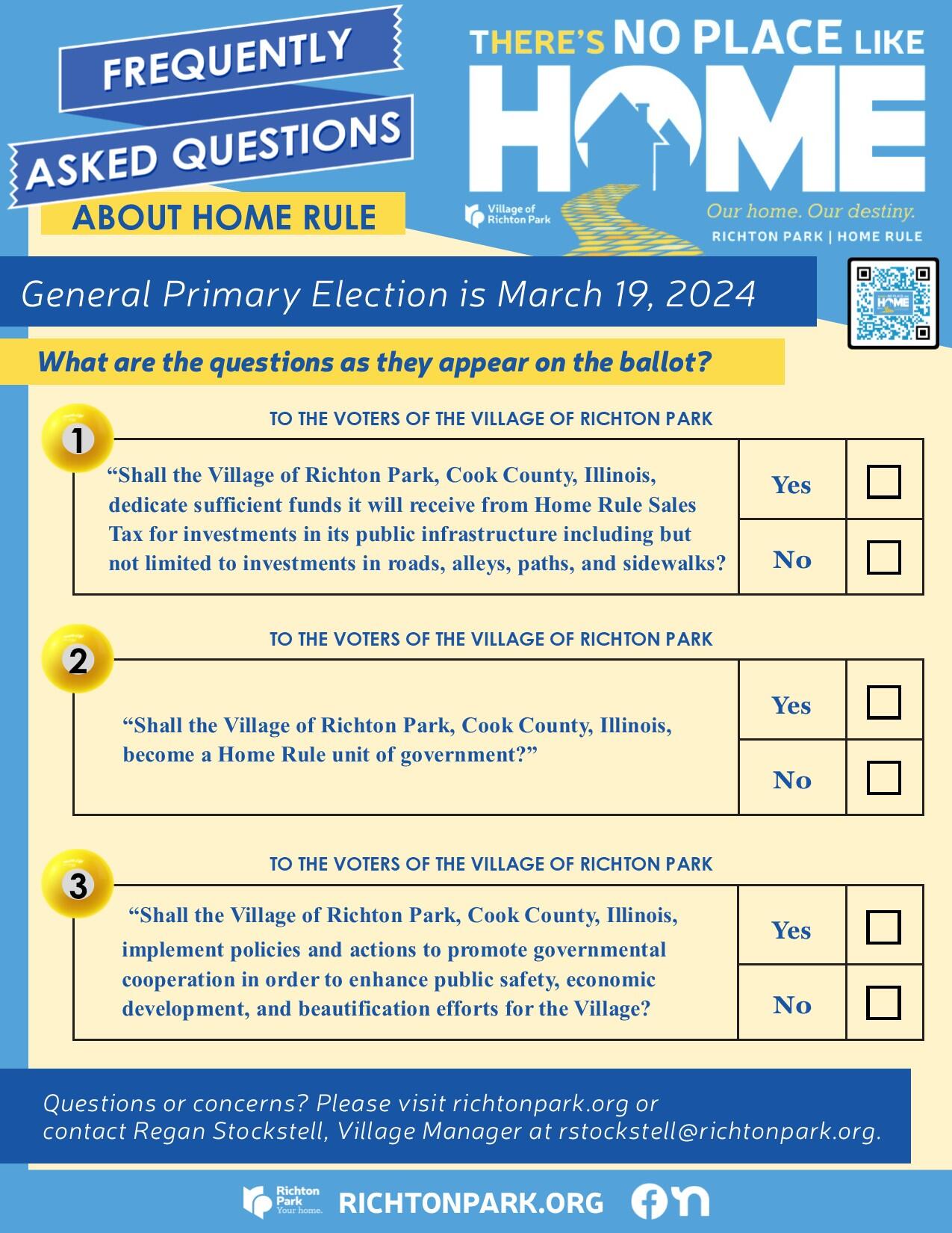 We've gotten inquiry on the Village's specific questions on the March ...
