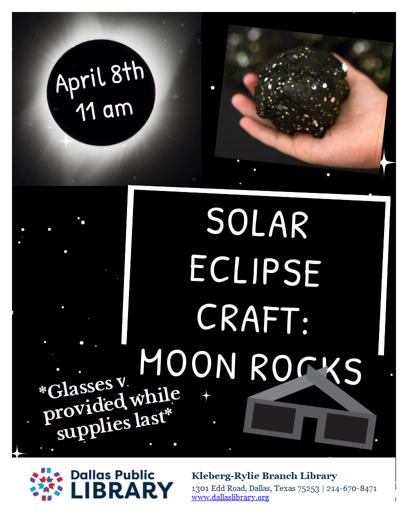 Solar Eclipse Craft at Kleberg-Rylie Branch Library! (Dallas Public ...