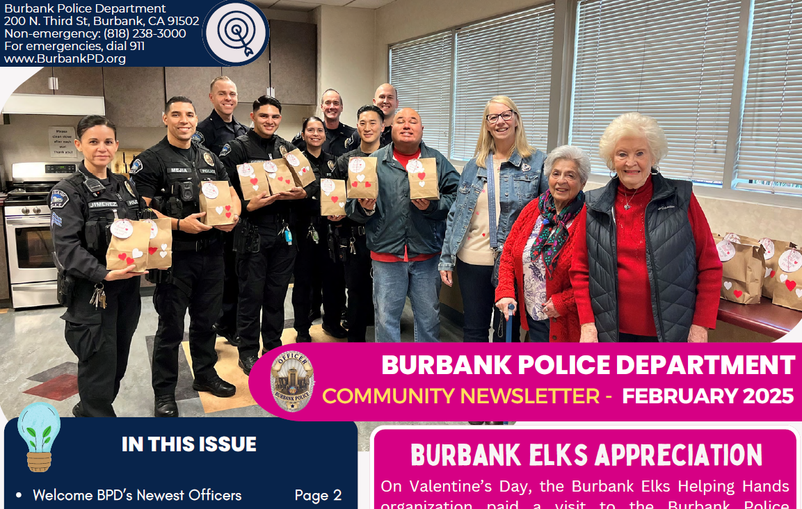 Burbank Police Community Newsletter - February 2025 (Burbank Police ...