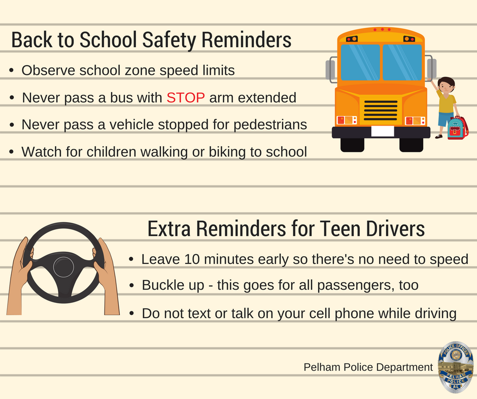 Back to School - Safety Reminders (Pelham Police Department) — Nextdoor ...