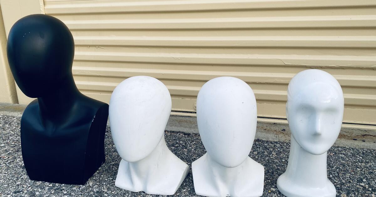 Display Heads - Lot of FOUR - Hard Plastic Mannequin Head for $55 in ...