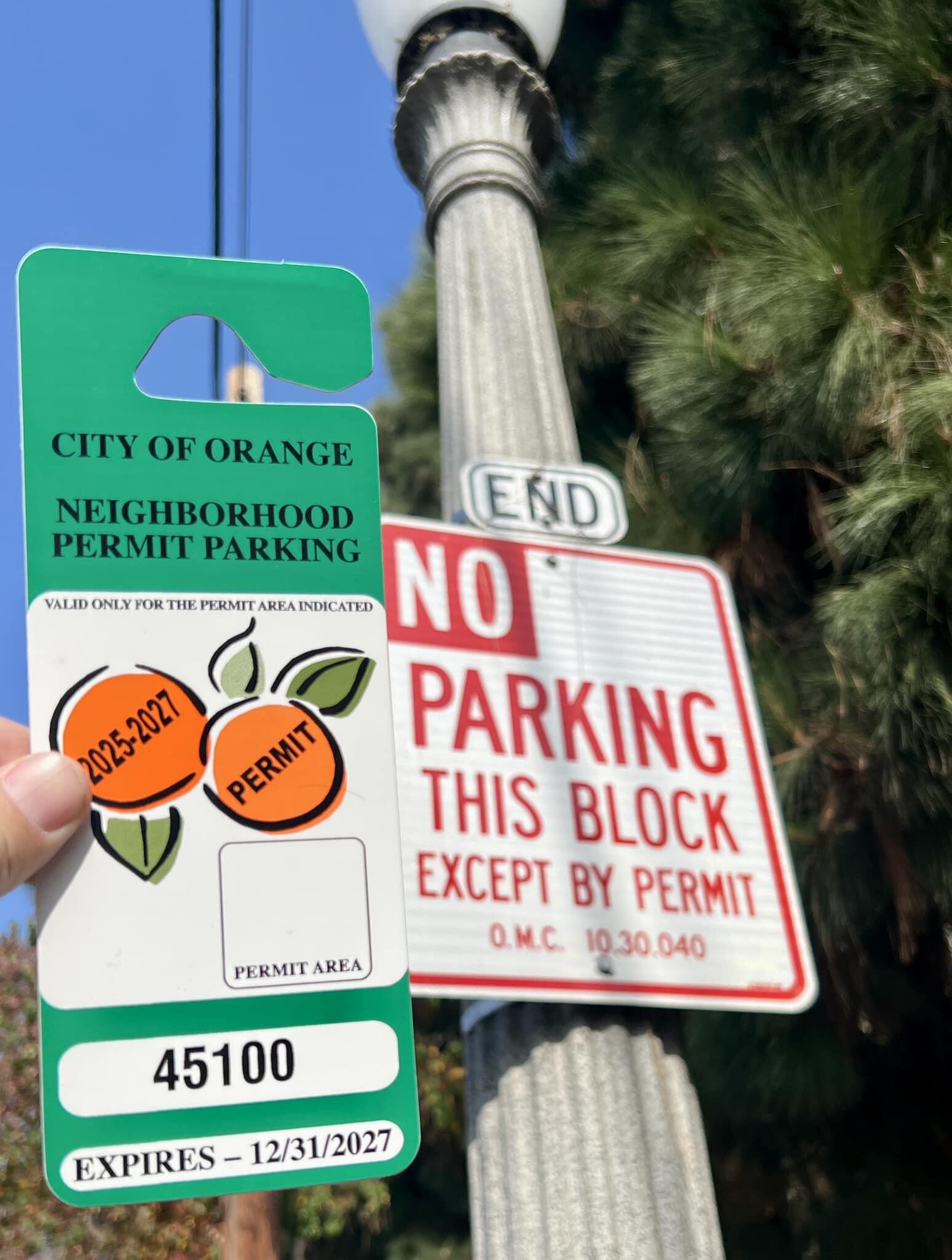 Time to Renew Your Residential Parking Permits! (City of Orange ...