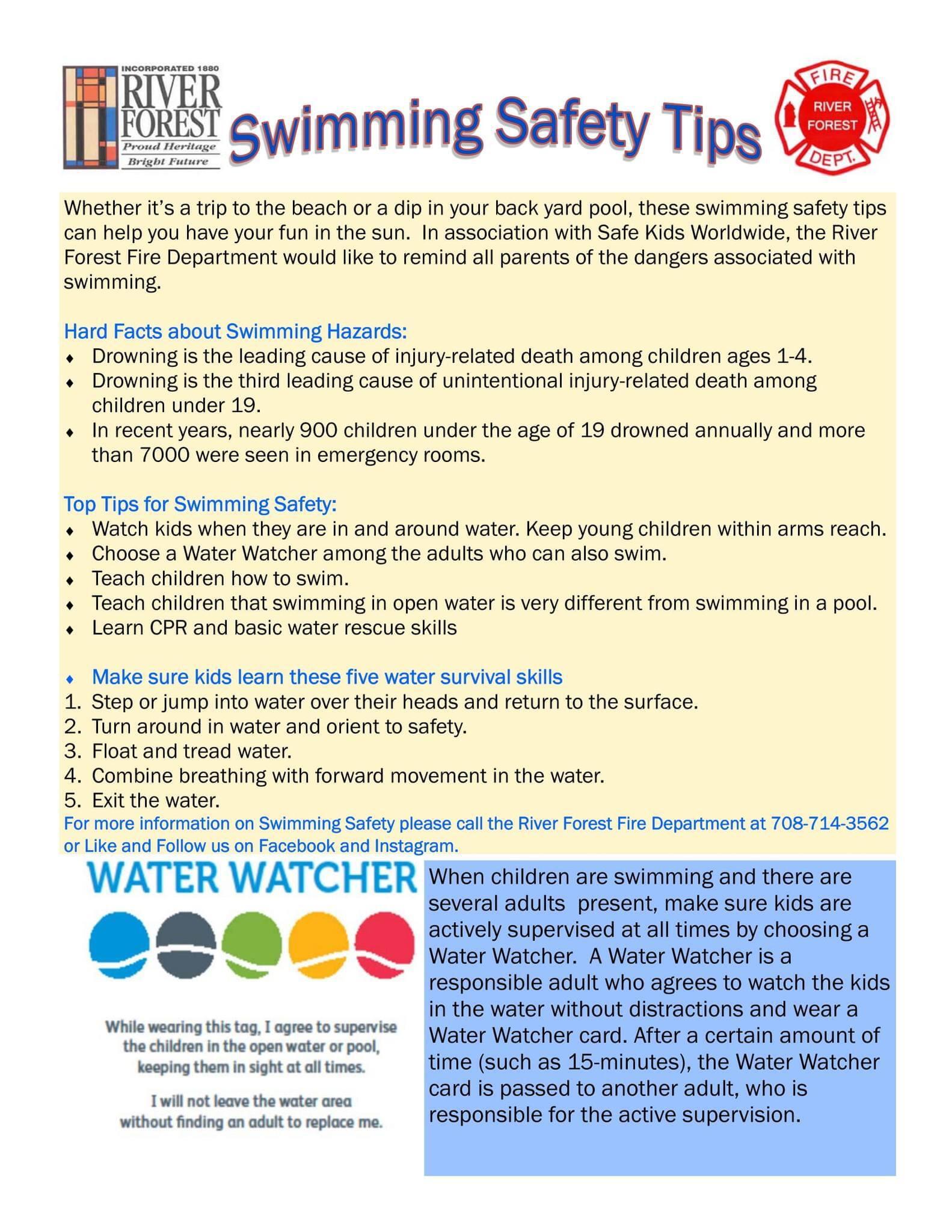 Due to a rise in drowning accidents in our metro area, the Fire ...