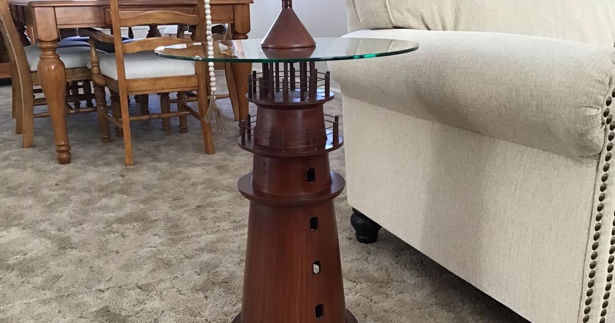 Wooden Lighthouse Glass Top Table for $190 in Fishers, IN | For Sale ...