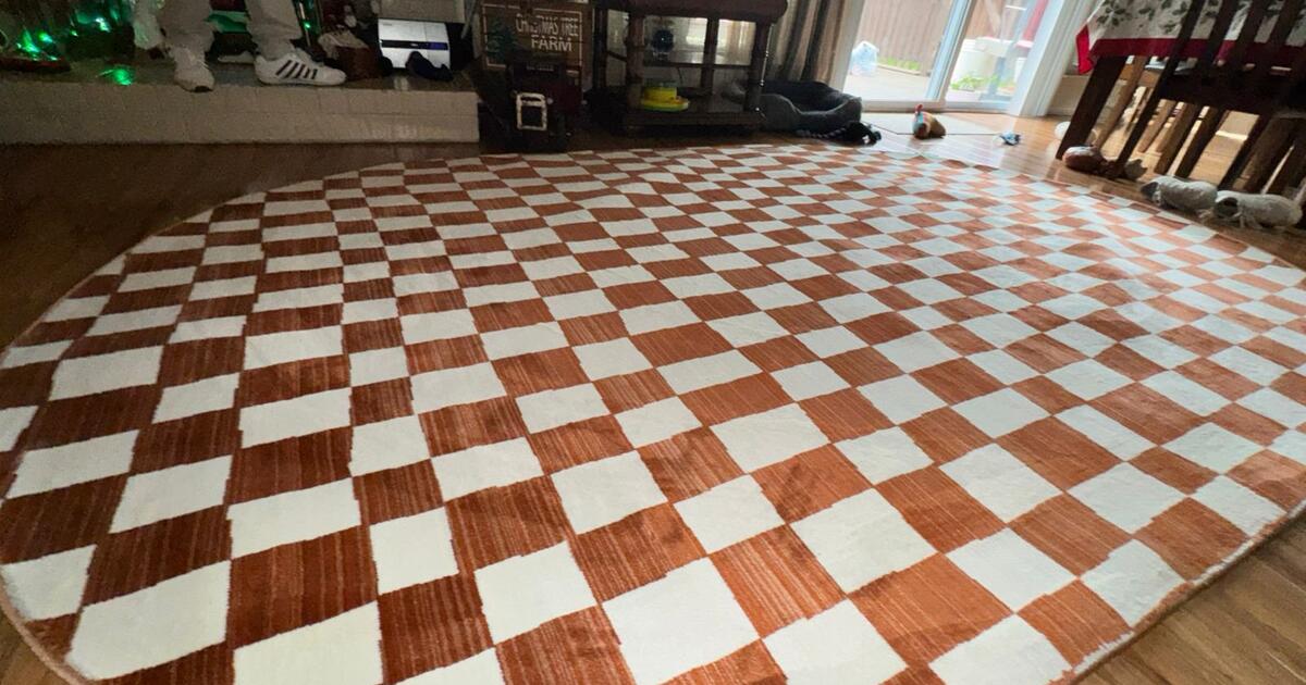 Checkered Oval Rug , New for $55 in Richardson, TX | For Sale & Free ...