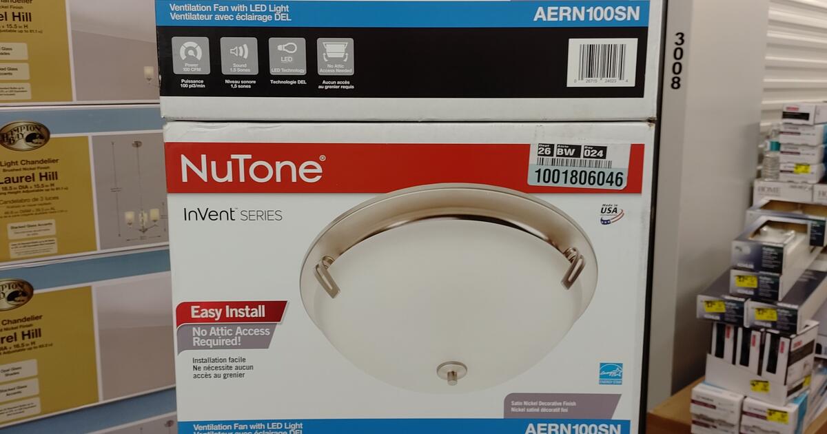 NuTone InVent Series Ventilation Fan with LED Light AERN100SN for $125 ...