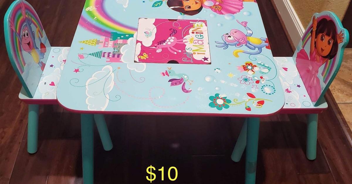 Dora table with 2 chairs for $10 in Conroe, TX | For Sale & Free — Nextdoor