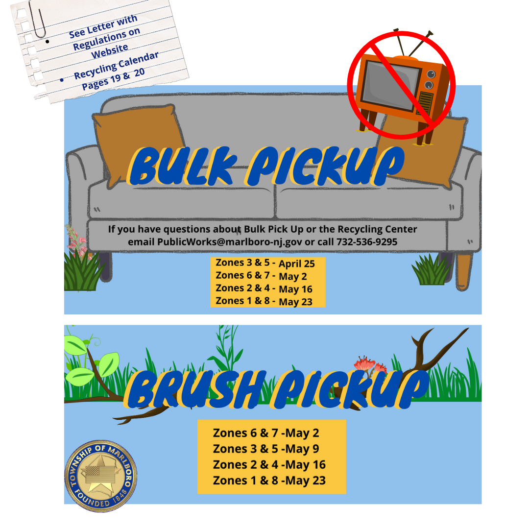 Bulk/Spring Clean up and Brush Collection to Begin by Zone (Marlboro Township) — Nextdoor — Nextdoor
