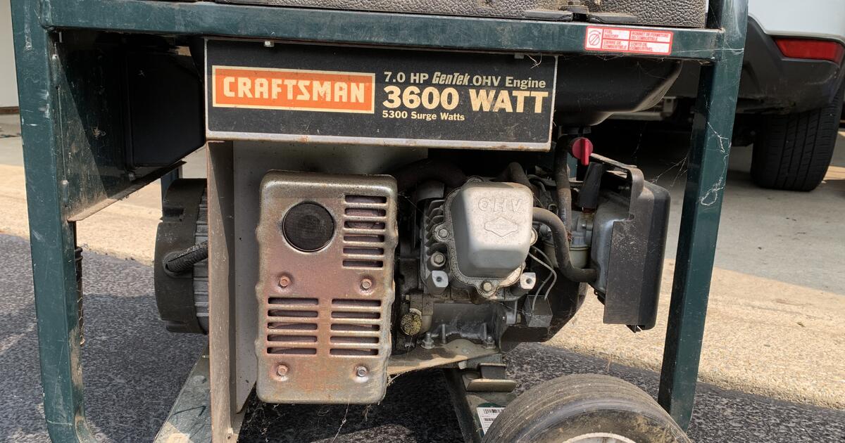Craftsman 7.0 HP GenTek OHV Engine 3600 WATT Generator for $210 in West ...