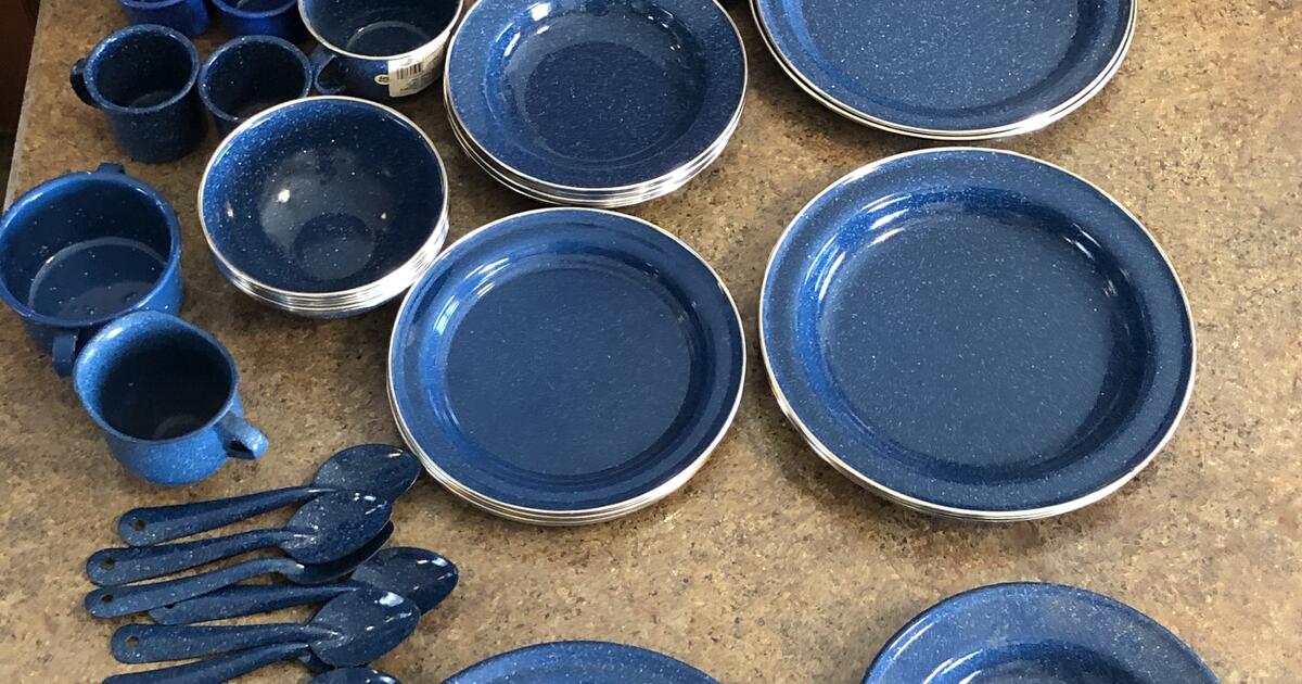 Blue Enamel Dinnerware Set for $25 in Thornton, CO | For Sale & Free ...