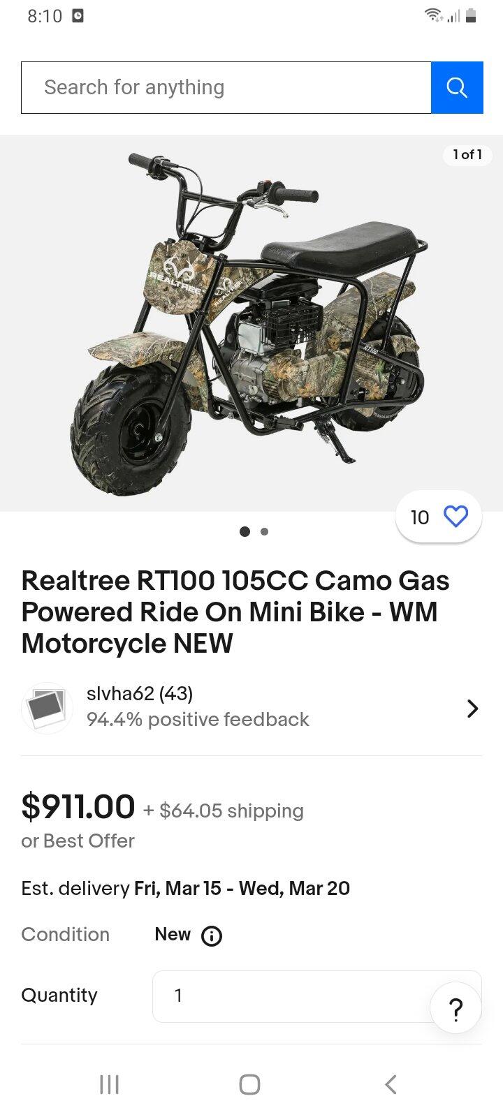 RT100 Mini Bike for $350 in Lewisville, TX | For Sale & Free — Nextdoor