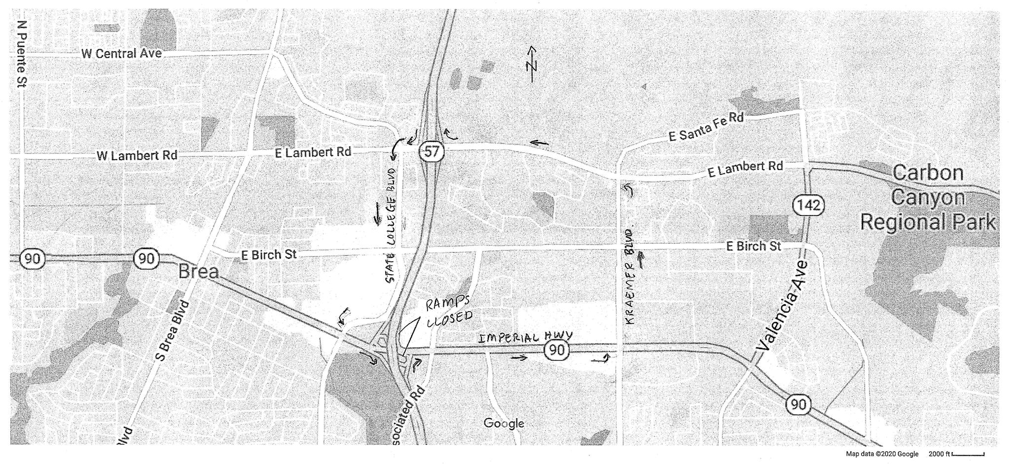 Overnight Closure of 57 Fwy at Lambert Rd This Weekend (City of Brea ...
