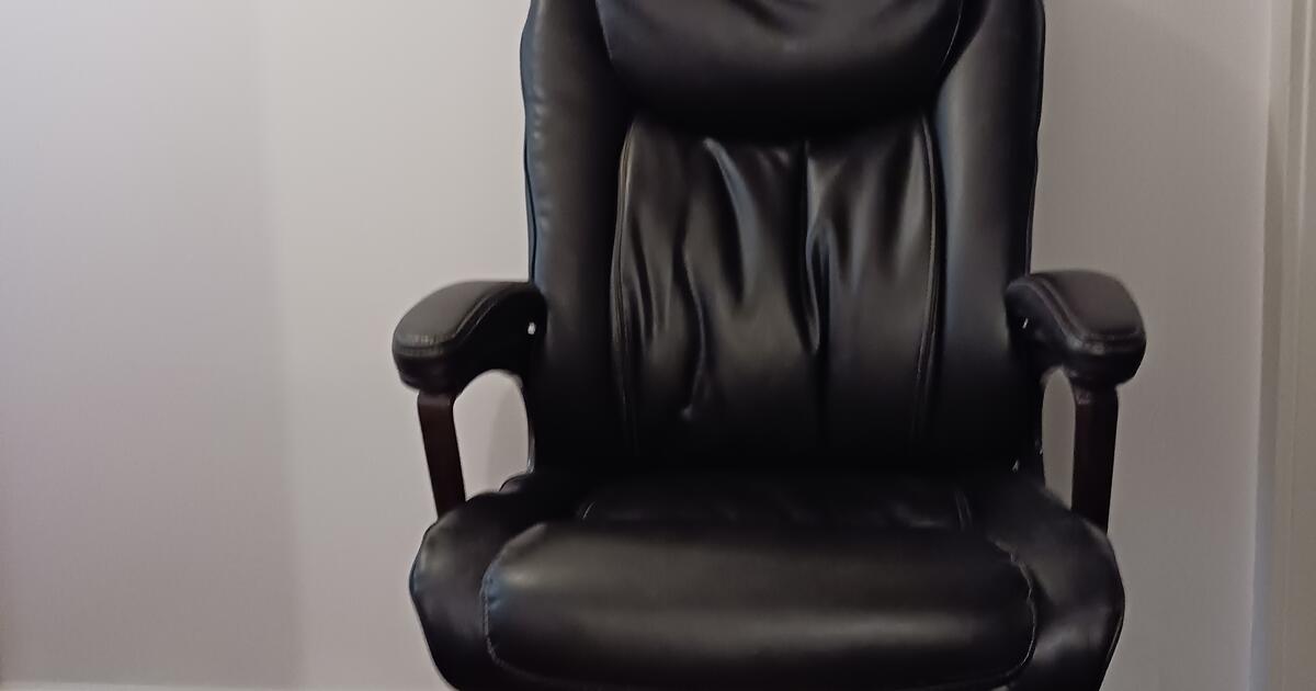 Dark Brown Soft Leather Office Chair with armrests and wheels. for $55 ...