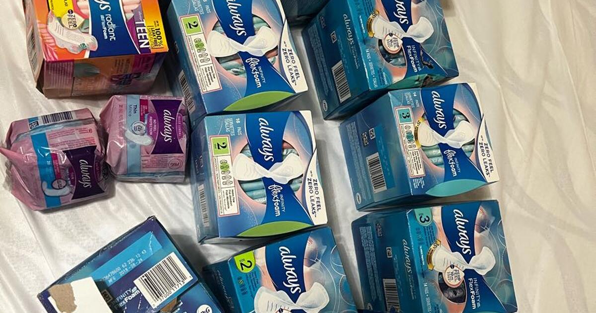 Various Always Pads size 1-4, liners and a box of tampons for $50 in ...