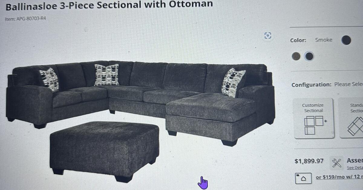 LAST CHANCE. Signature Design by Ashley Ballinasloe 3 pc sectional w ...