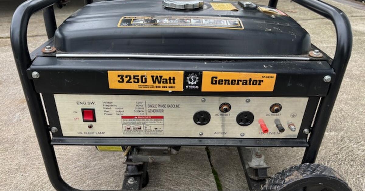 3250 Watt Steele Generator with wheels for $170 in Troy, MI | For Sale ...