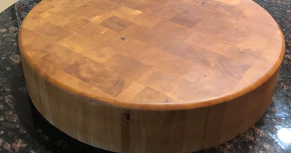 Gourmet - Round Maple Wood End Grain Chopping Block - 18 Inches X 3 1/2 ...