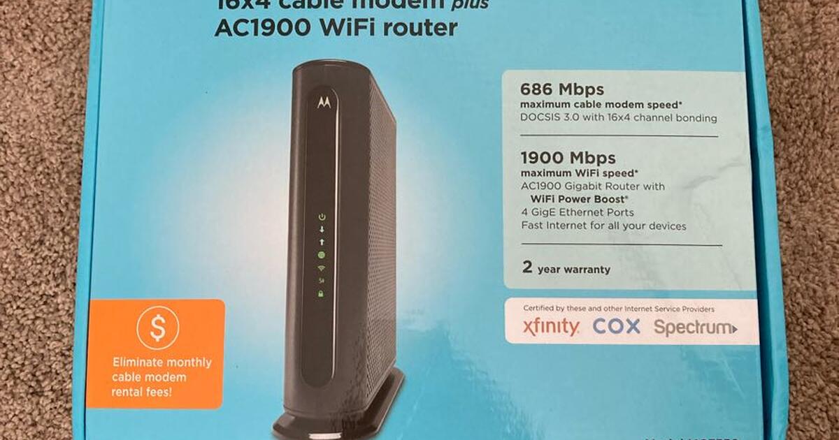 Motorola 16x4 Cable Modem Plus AC1900 WiFi Router for $5 in Aurora, CO ...