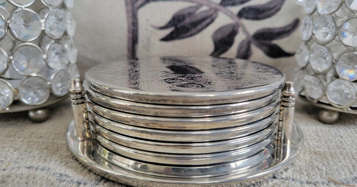 Elegant Vintage Silver Plated Coaster Set with Stand for $16 in Lomita ...