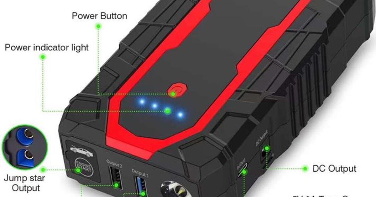 Car Battery Jump Starter, 1500A Powerful Power Pack Car Starter up to 7L Gas & 5.5L Diesel ...