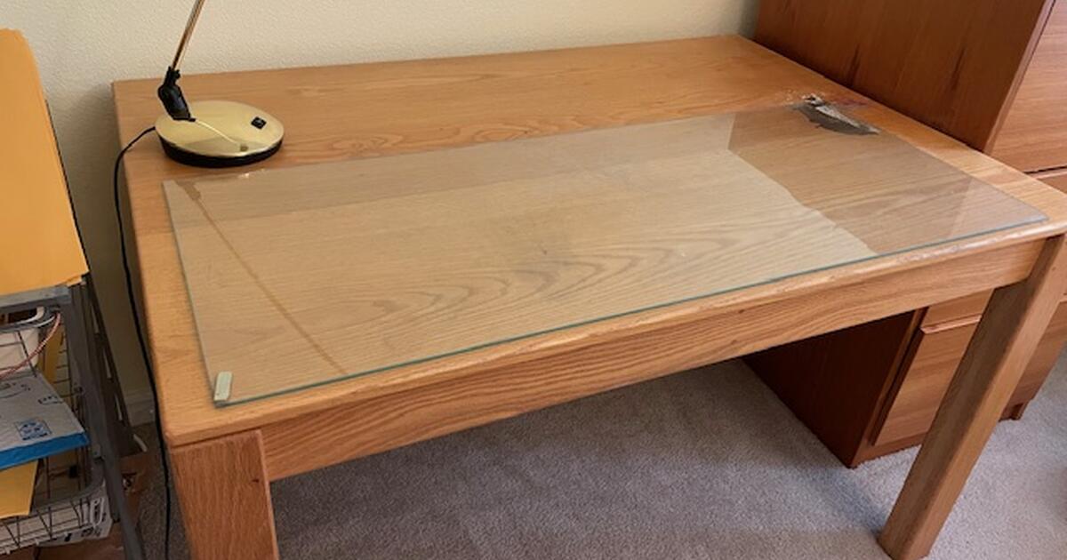 FREE- Hand-made, solid oak table; Teak rolling cart; Teak writing stand ...