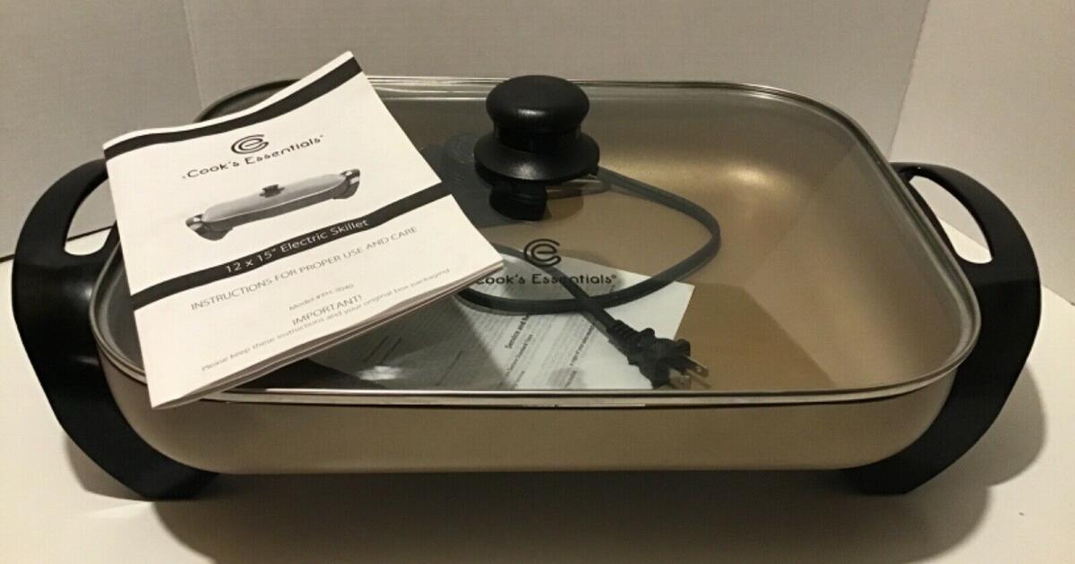 Cook's Essentials Electric Skillet (Bronze with Black Handles) for $10 ...