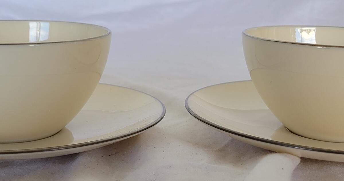 Vintage Set Of 2 Lenox X-303P Olympia Platinum Coffee/Tea Cups ...