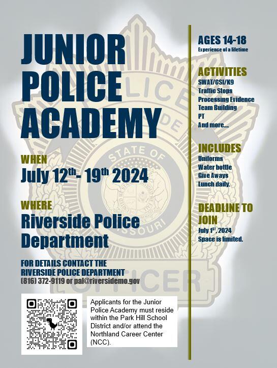 Join us this summer for our 6th Annual Junior Police Academy... (Riverside Police Department ...