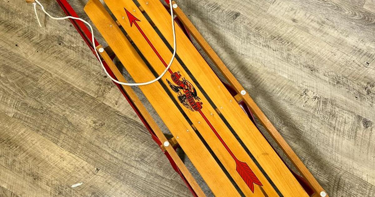 Vintage Flexible Flyer III (Wooden Snow Sled with Red Metal Rails) in ...