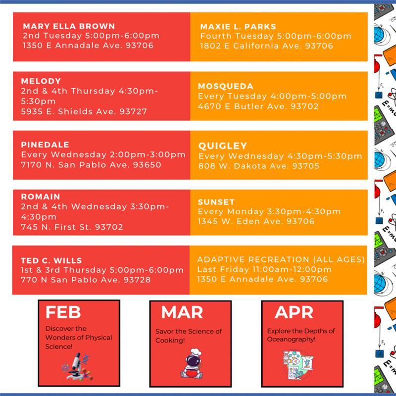 SCIENCE CLUB: SPRING 2025 (City of Fresno Parks, After School ...