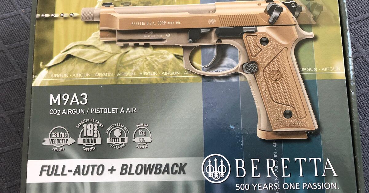 BERETTA Model # M9A3 CO2 Air Pistol +1 box of 5 CO2 cartridges for $110 ...
