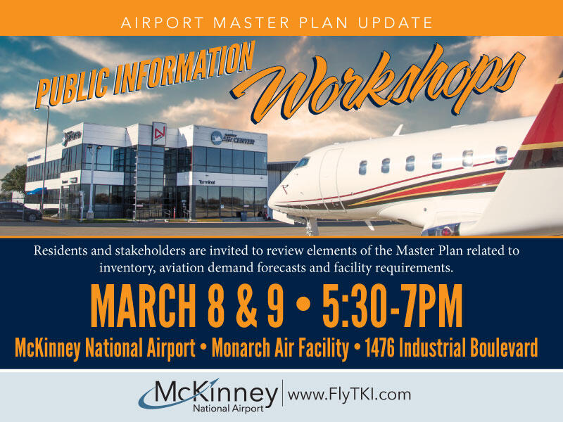 McKinney National Airport invites public to review master plan update ...